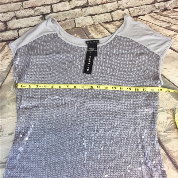 Metaphor | Tops | Metaphor Gray Free Flowing Sequined Shirt Size M ...